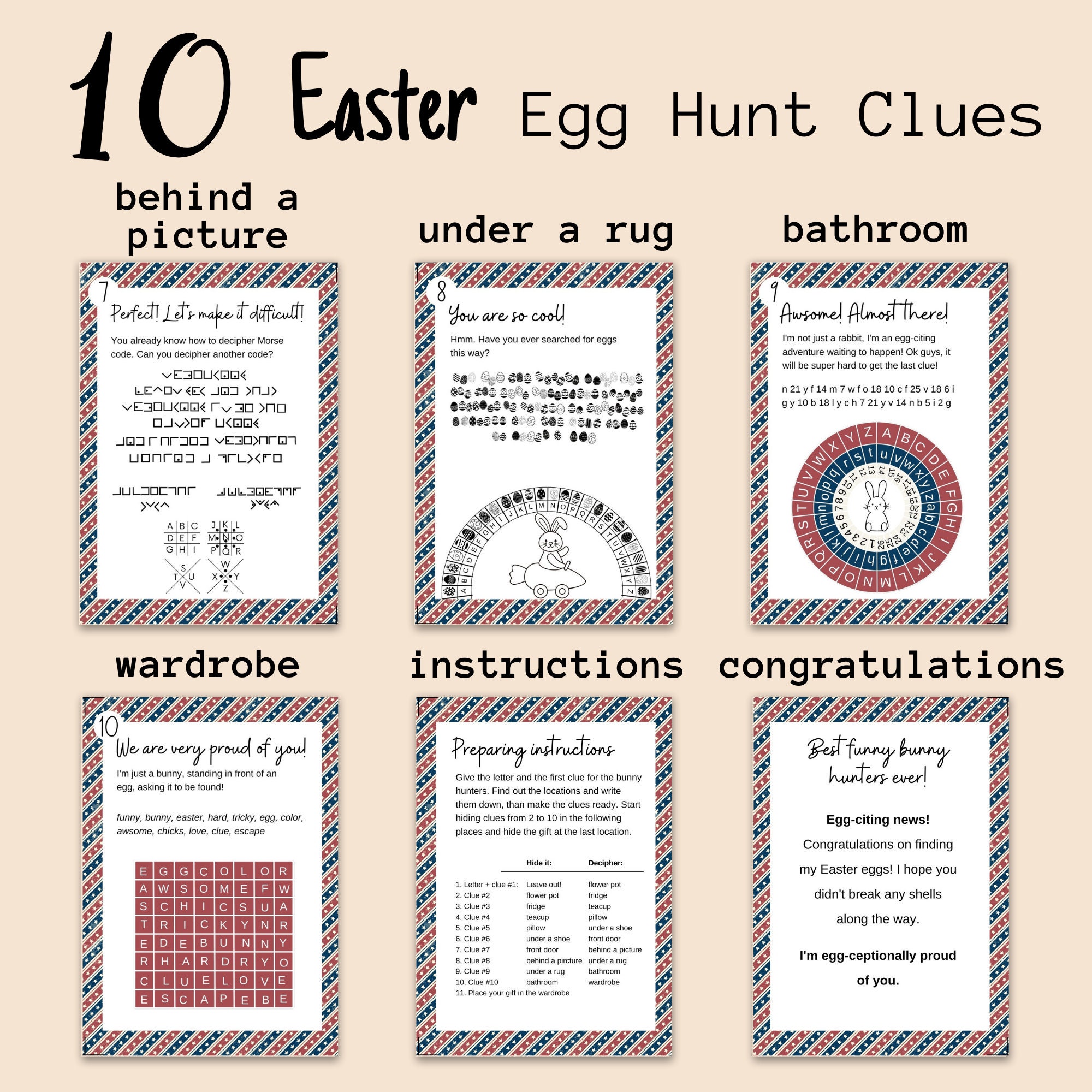 Printable Teen & Adult Indoor Easter Scavenger Hunt, Instant Download ...