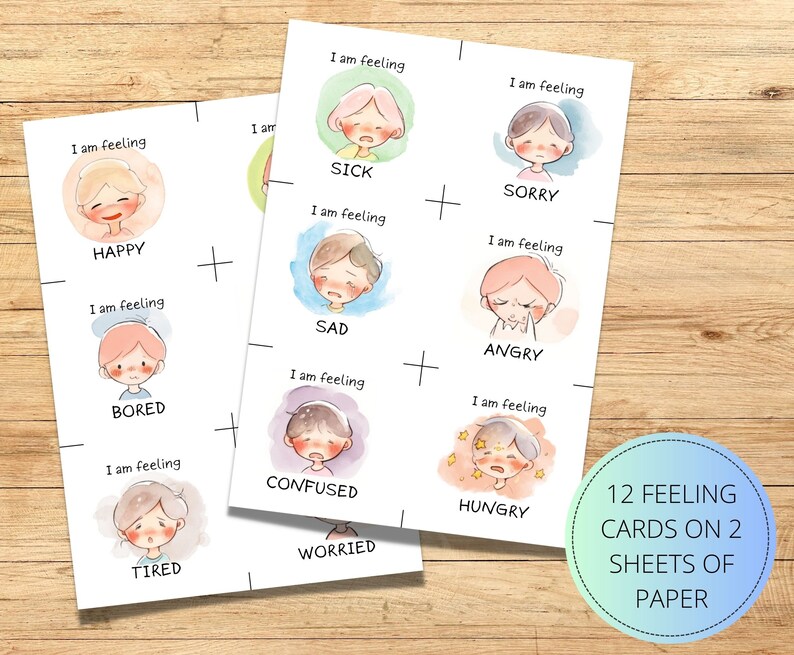 Printable Emotion Flashcards and Poster for Toddlers, Feelings Chart ...