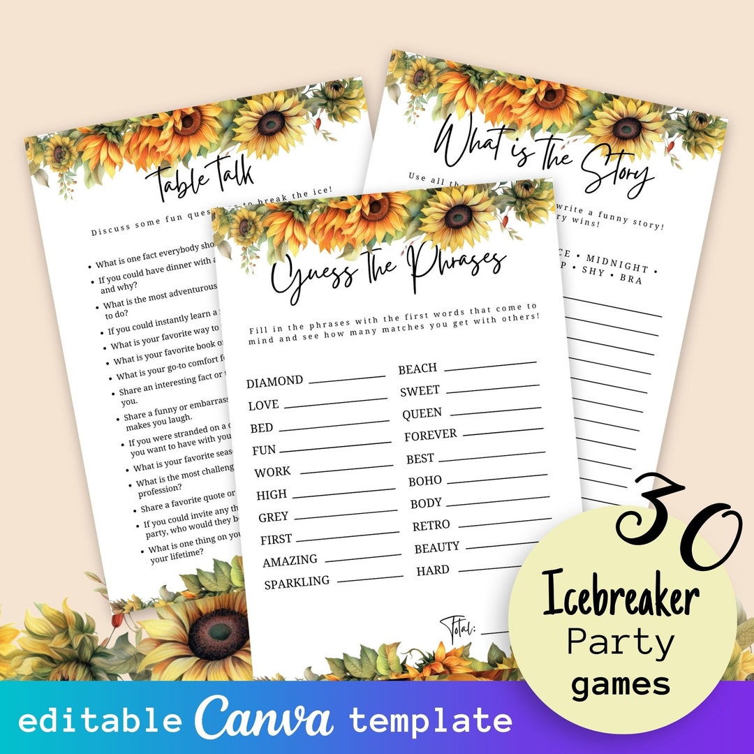 30pc Ultimate Icebreaker Party Games Bundle, Printable Ice Breaker ...