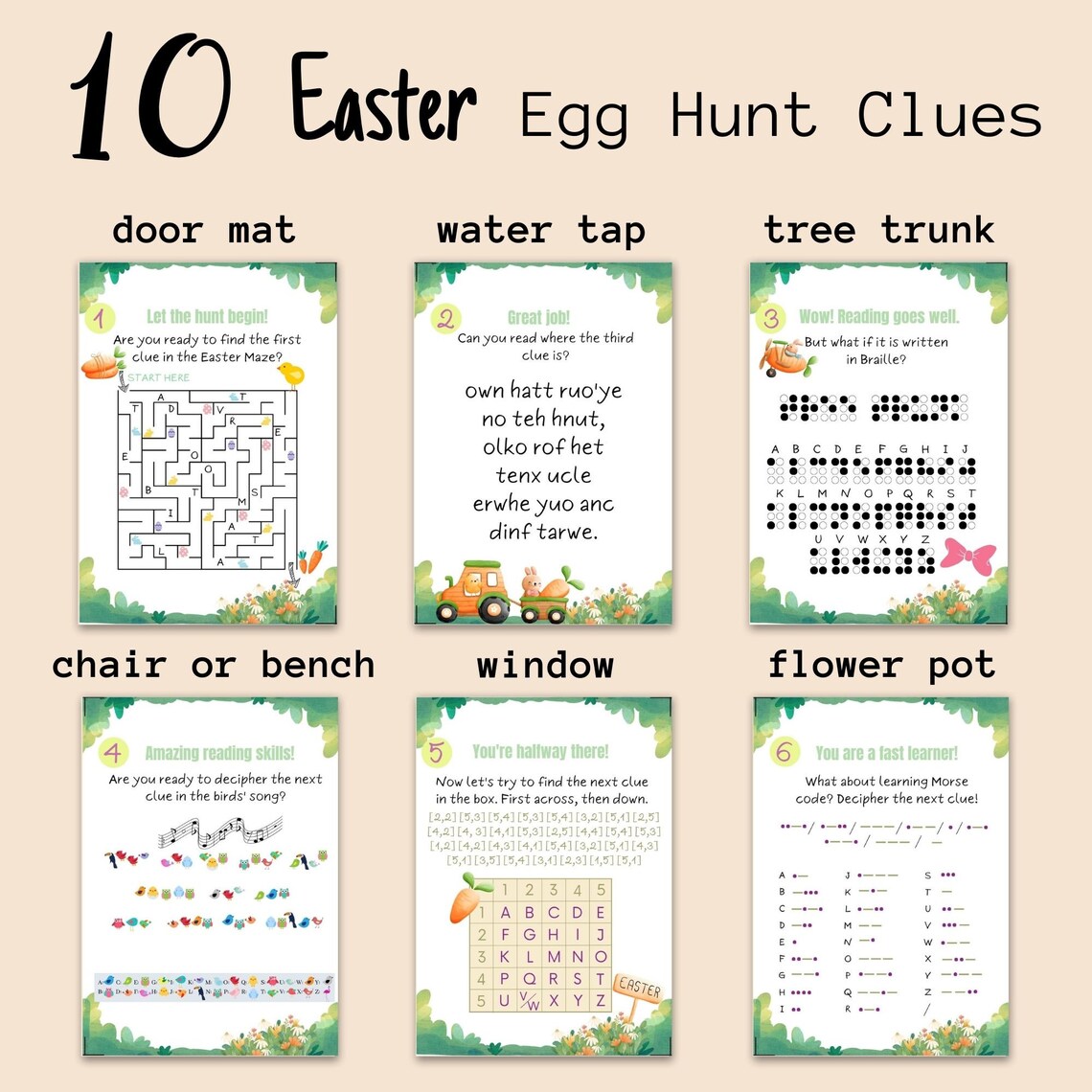 Printable Kids Outdoor Easter Scavenger Hunt, Instant Download Children ...