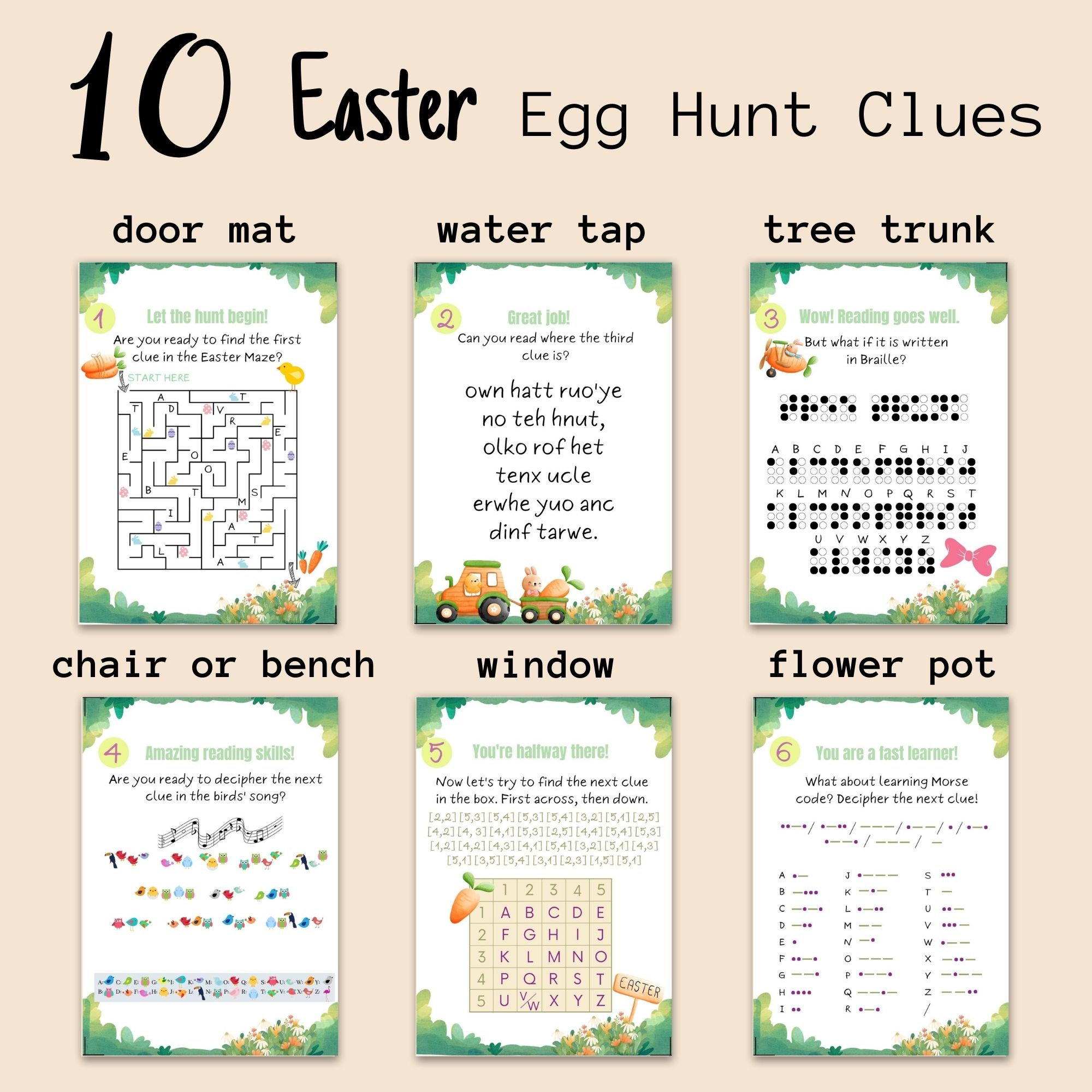 Printable Kids Outdoor Easter Scavenger Hunt, Instant Download Children ...