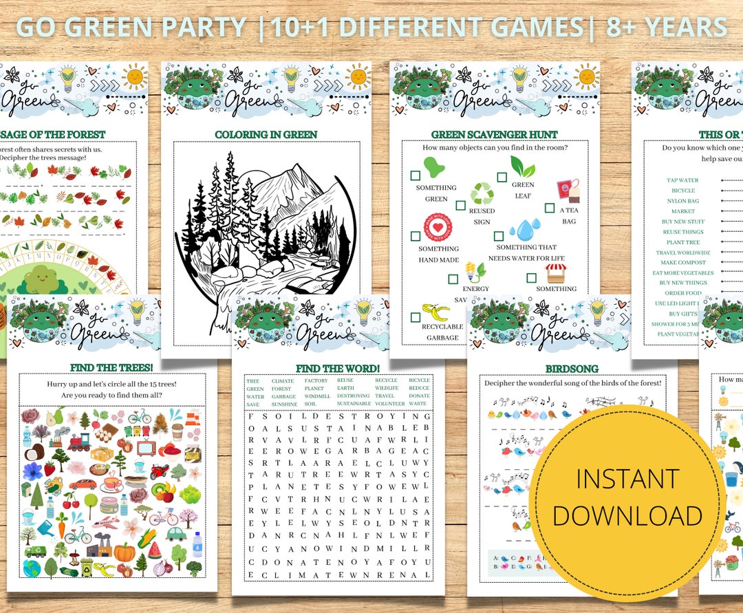 Go Green Party Game 101 Printable Save the Earth Game Save - Etsy