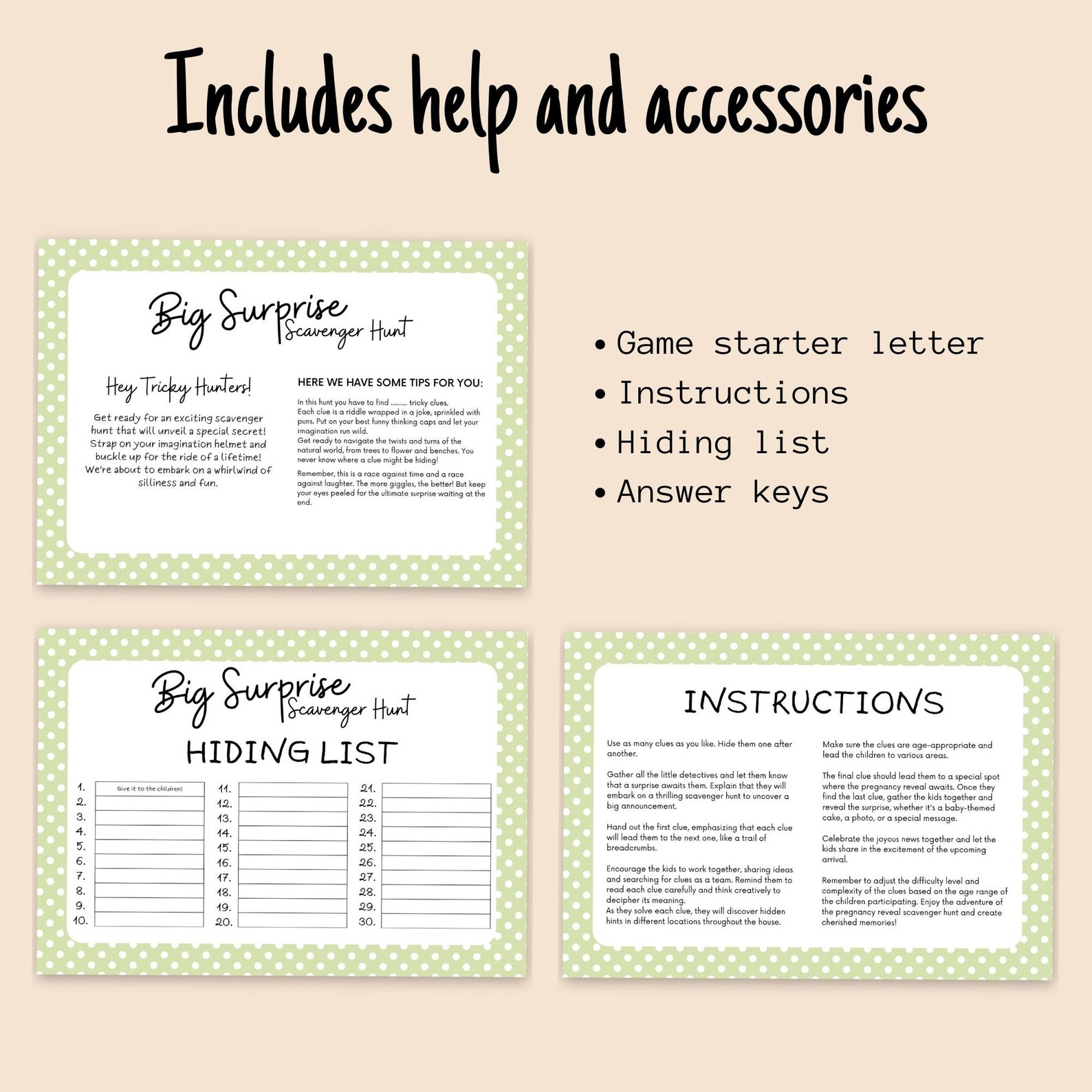 Pregnancy Reveal Outdoor Scavenger Hunt for Siblings, Treasure Hunt ...