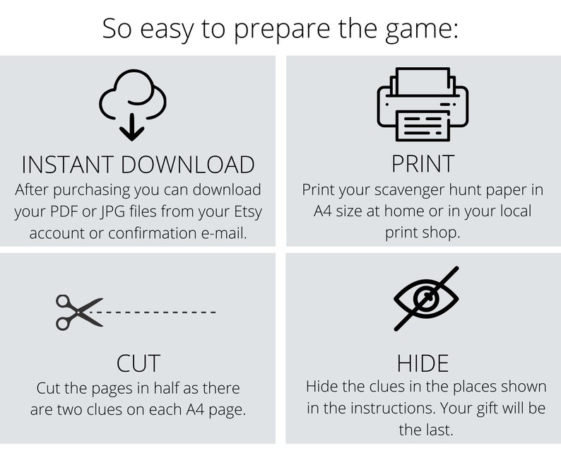 Printable Adult Indoor Scavenger Hunt, Instant Download Teens Treasure ...