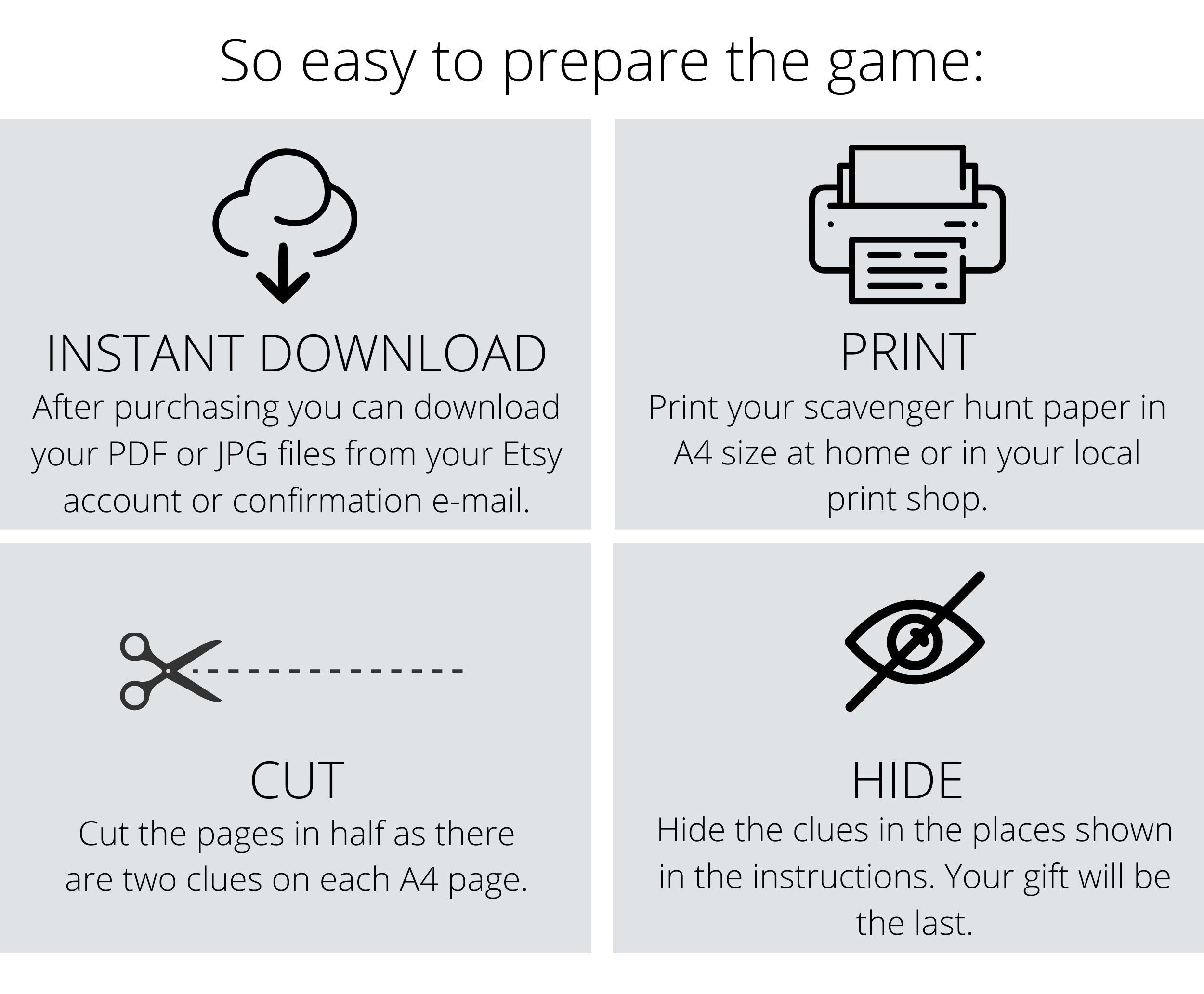 Printable Adult Indoor Scavenger Hunt Instant Download Teens - Etsy