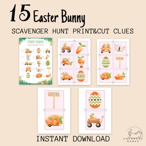 Printable Easter Scavenger Hunt, Instant Download Kids Bunny Hunt Game ...