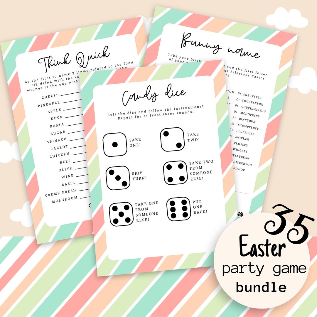 Printable 35 Easter Party Game Bundle, Family Easter Activites, Fun ...