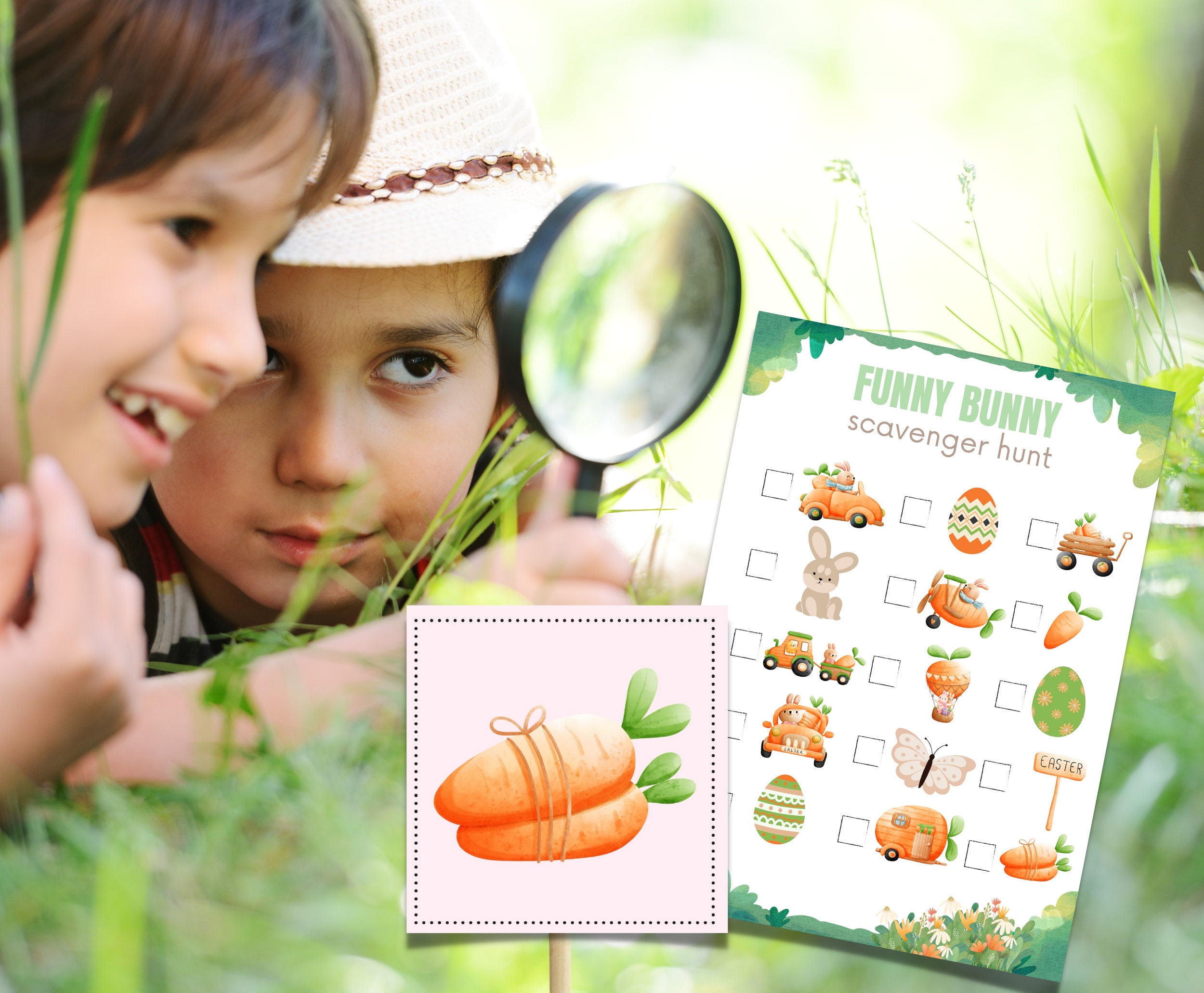 Printable Easter Scavenger Hunt, Instant Download Kids Bunny Hunt Game ...