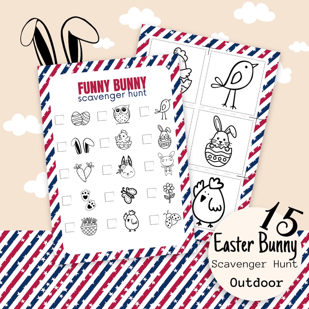 Printable Easter Scavenger Hunt, Instant Download Kids Bunny Hunt Game ...