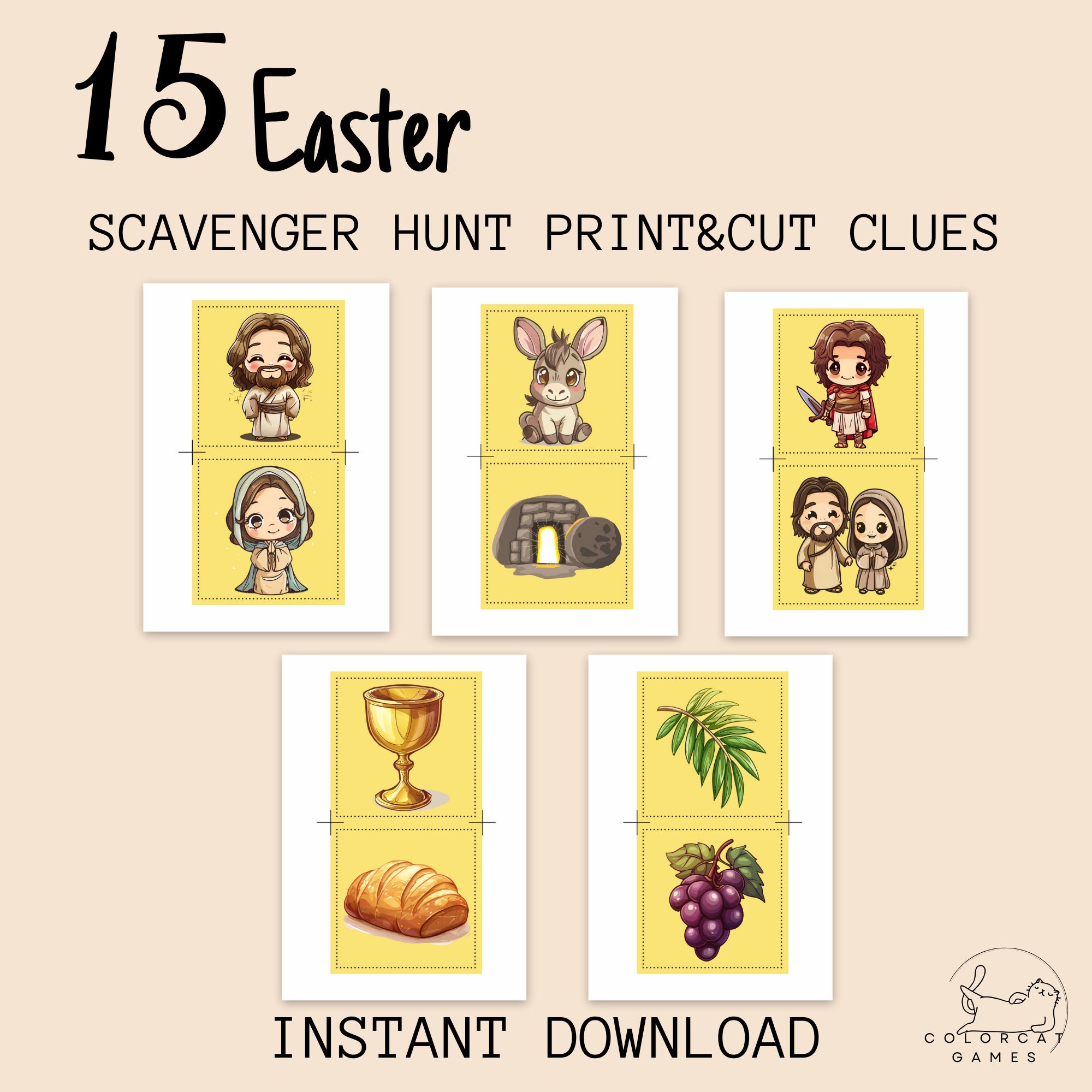 Printable Easter Scavenger Hunt, Instant Download Kids Bunny Hunt Game ...