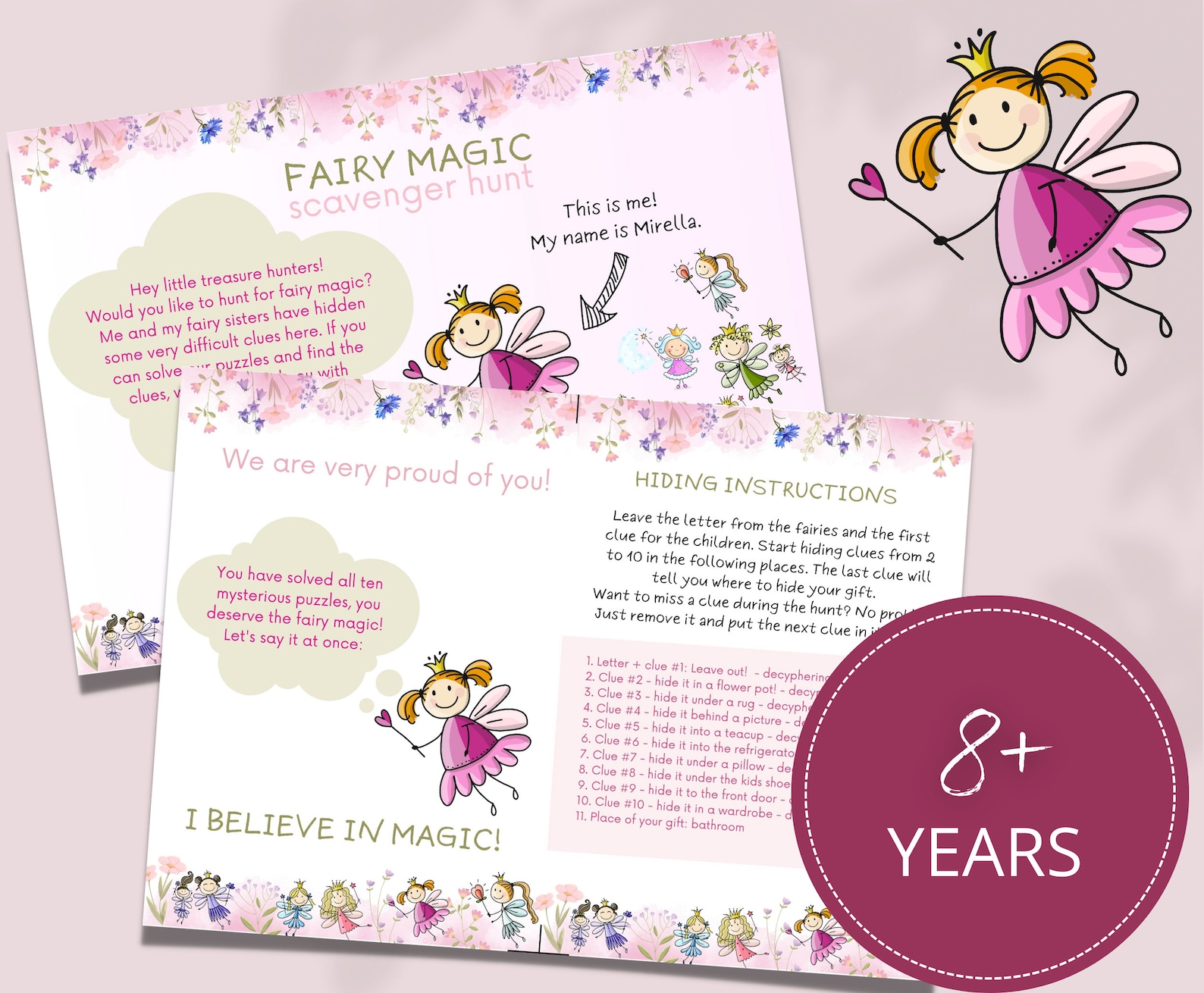 Indoor Printable Fairy Scavenger Hunt, Instant Download Kids in House ...