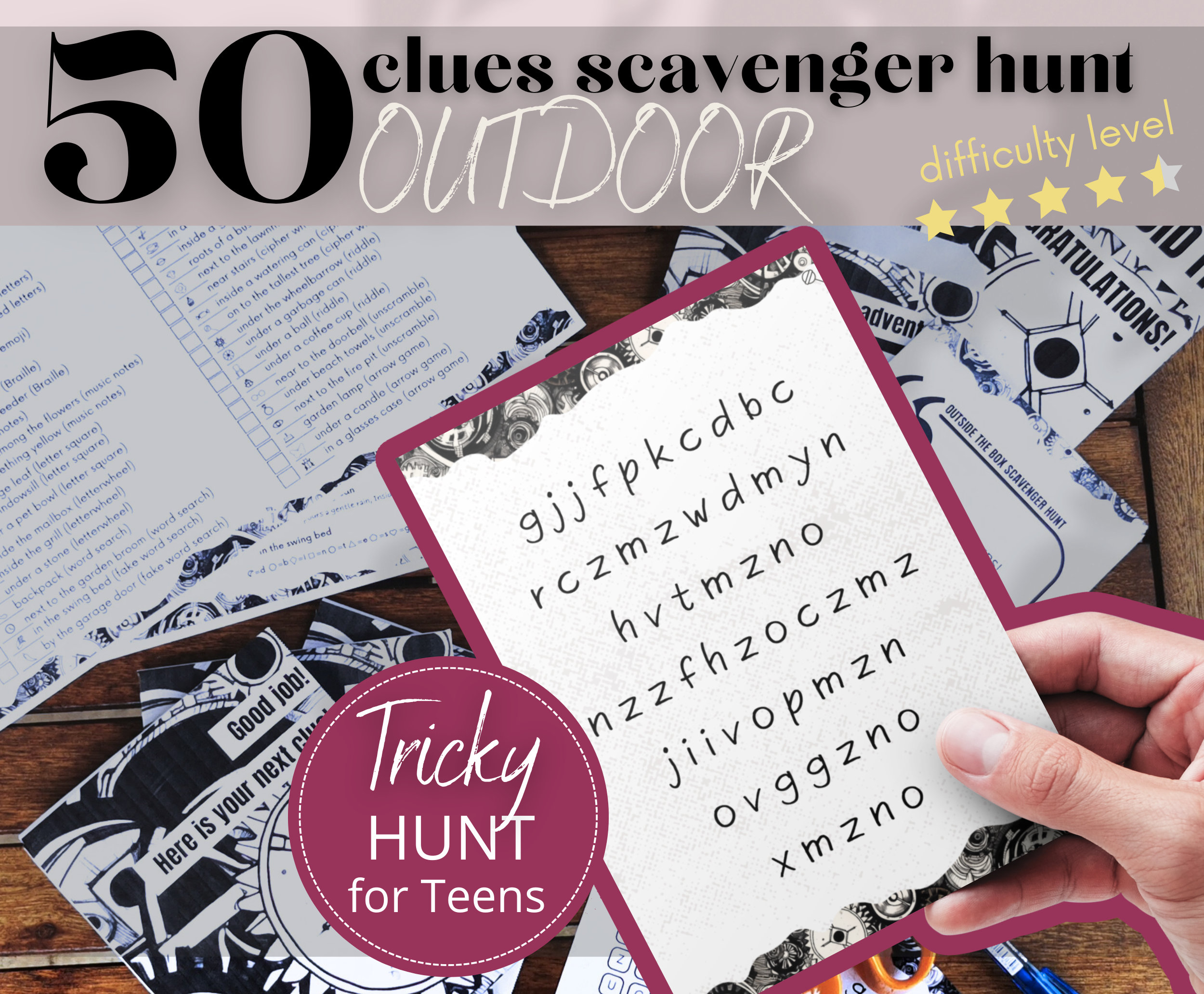Printable Teens Outdoor Scavenger Hunt, Instant Download Super ...