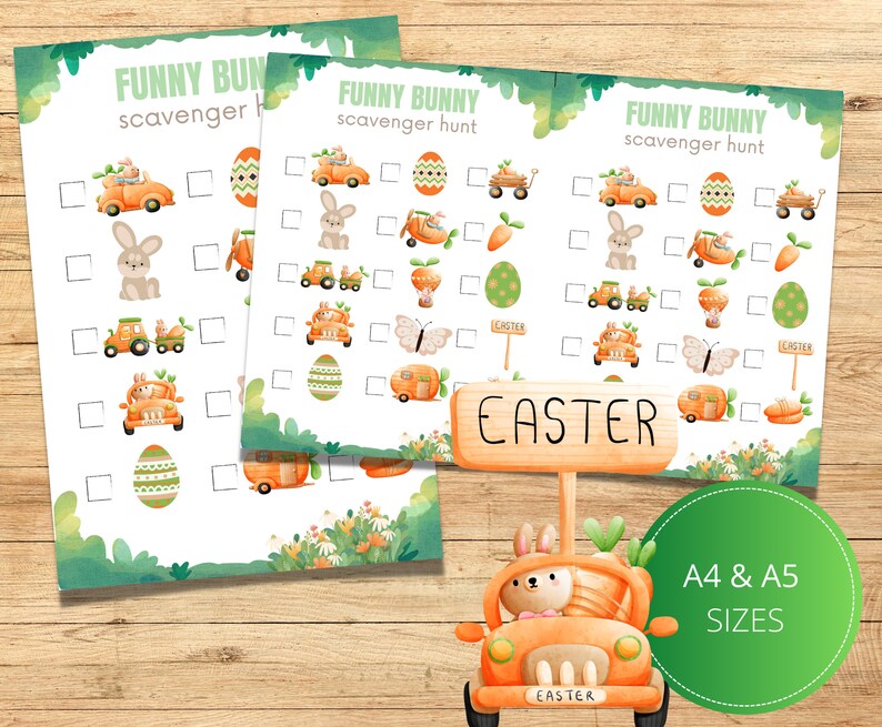 Printable Easter Scavenger Hunt, Instant Download Kids Bunny Hunt Game ...