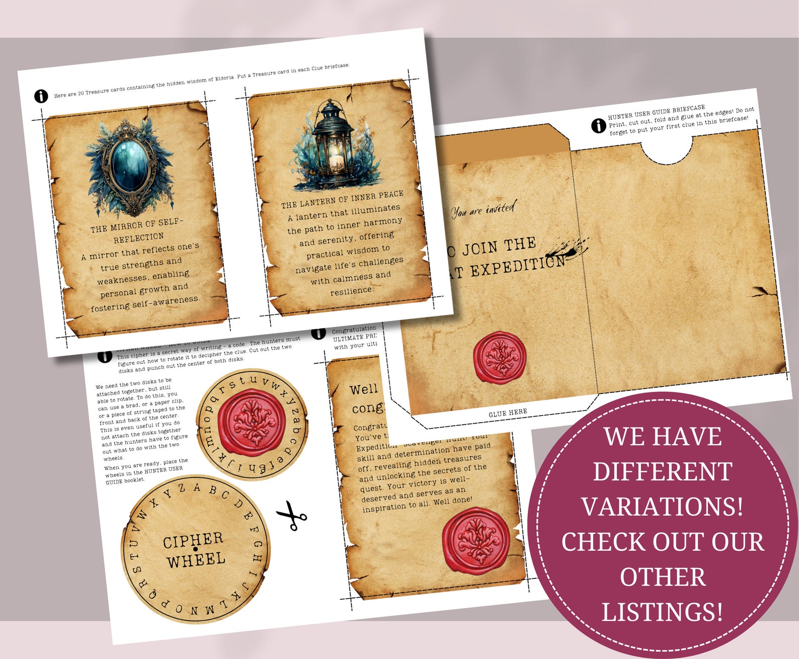 50 Clue Adult Outdoor "the Great Expedition" Scavenger Hunt, Instant ...