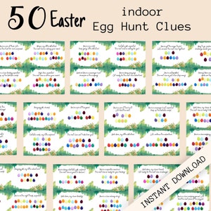 S-EGG-RET Printable Kids Indoor 50 Clue Easter Egg Scavenger Hunt ...