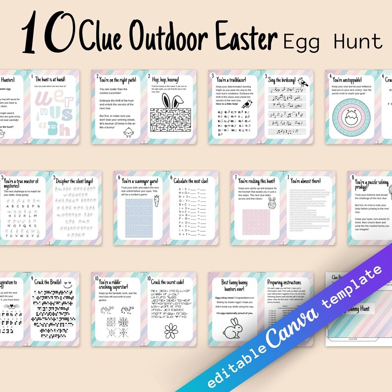 2024 EDITION Editable Printable Teen & Adult Outdoor Easter Egg Hunt ...