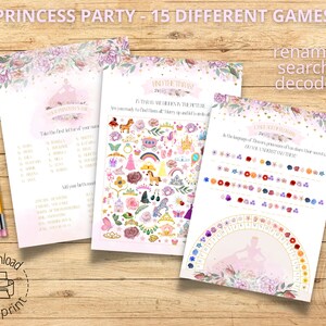 Princesses Party Game, 15 Printable Games for Girls, Little Girls ...
