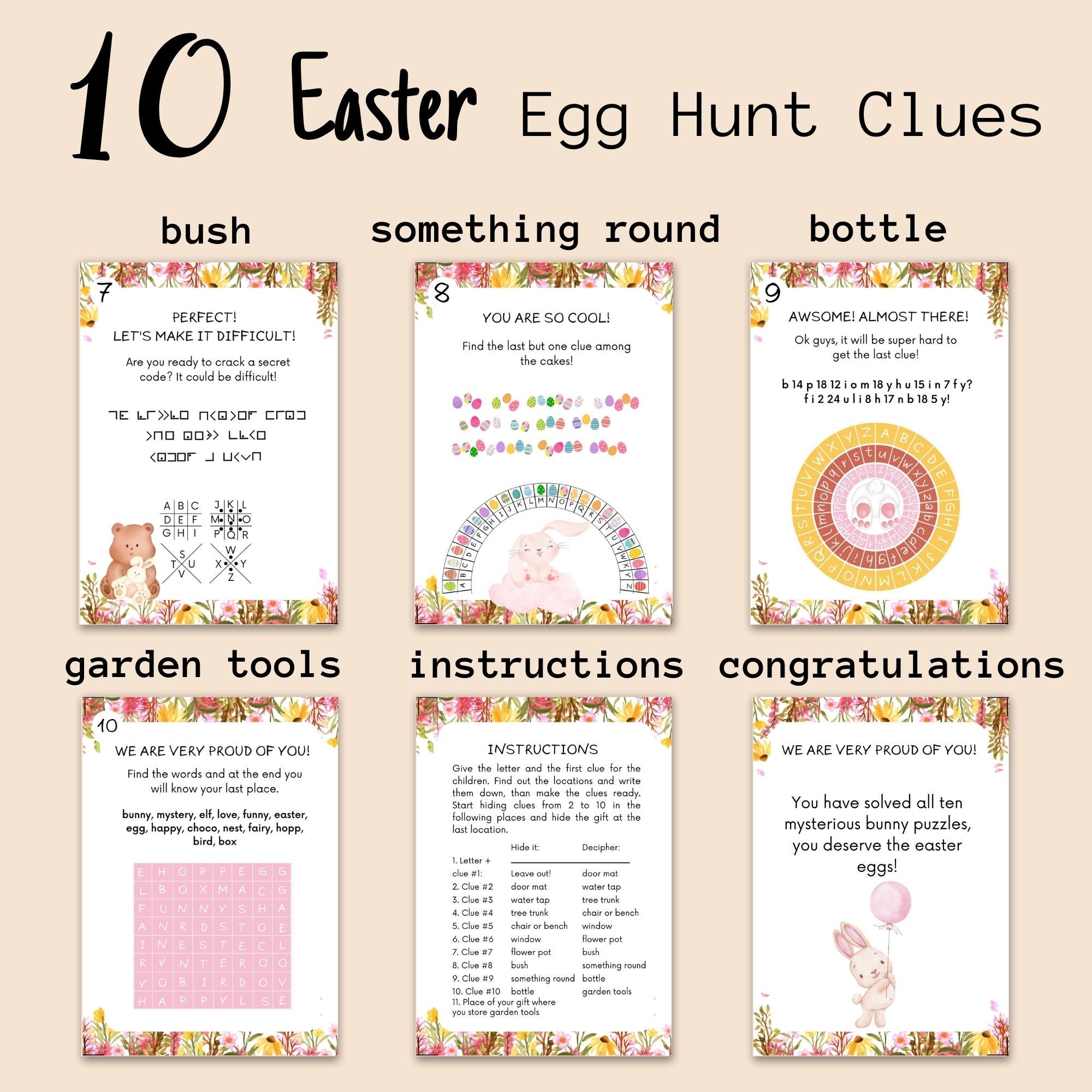 Printable Kids Outdoor Easter Scavenger Hunt, Instant Download Children ...