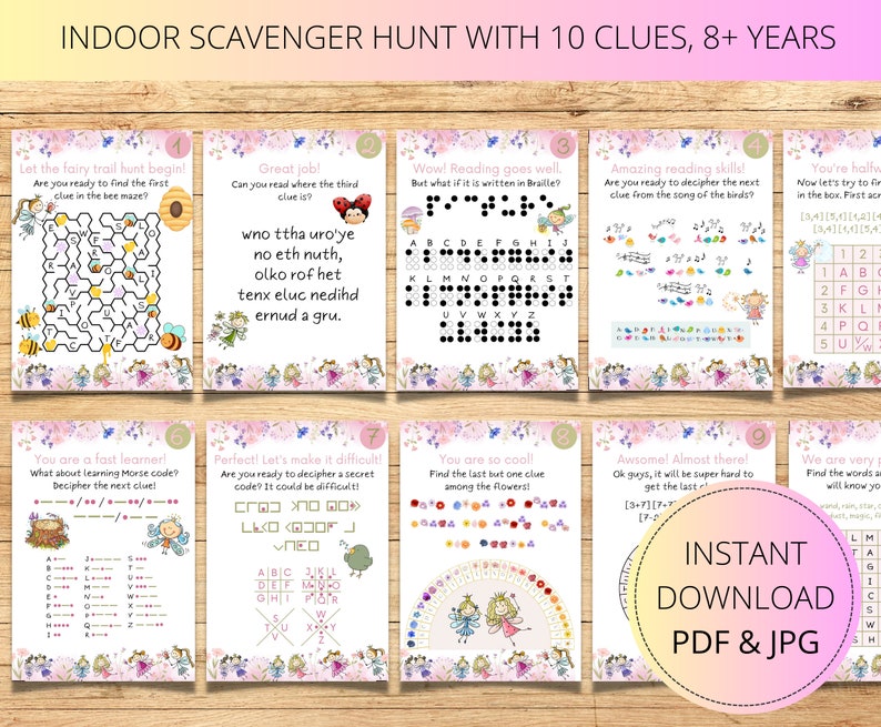 Indoor Printable Fairy Scavenger Hunt Instant Download Kids - Etsy
