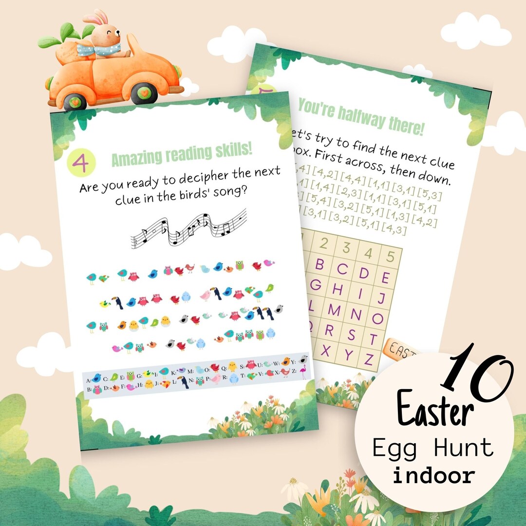 Printable Kids Indoor Easter Scavenger Hunt, Instant Download Children ...