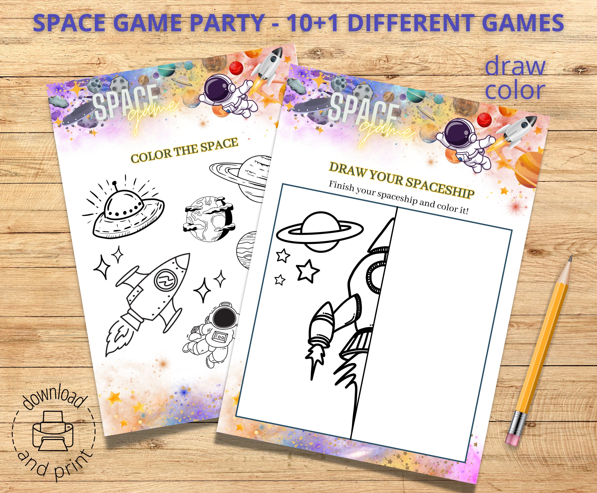 Space Game Party Game, 101 Printable Kids Astronaut Game, Space Party ...