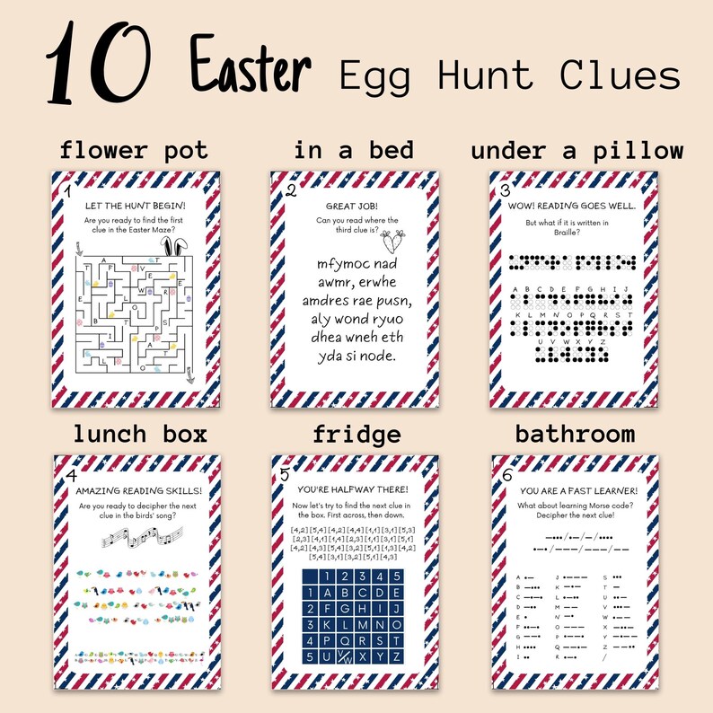 Printable Kids Indoor Easter Scavenger Hunt, Instant Download Children ...