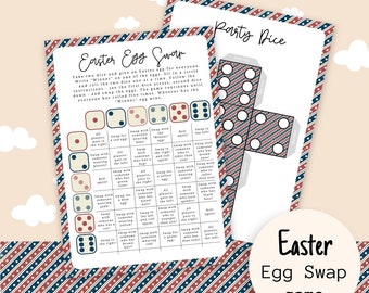 Printable Easter Egg Swap Party Game, Family Dice Exchange Game, Adult ...