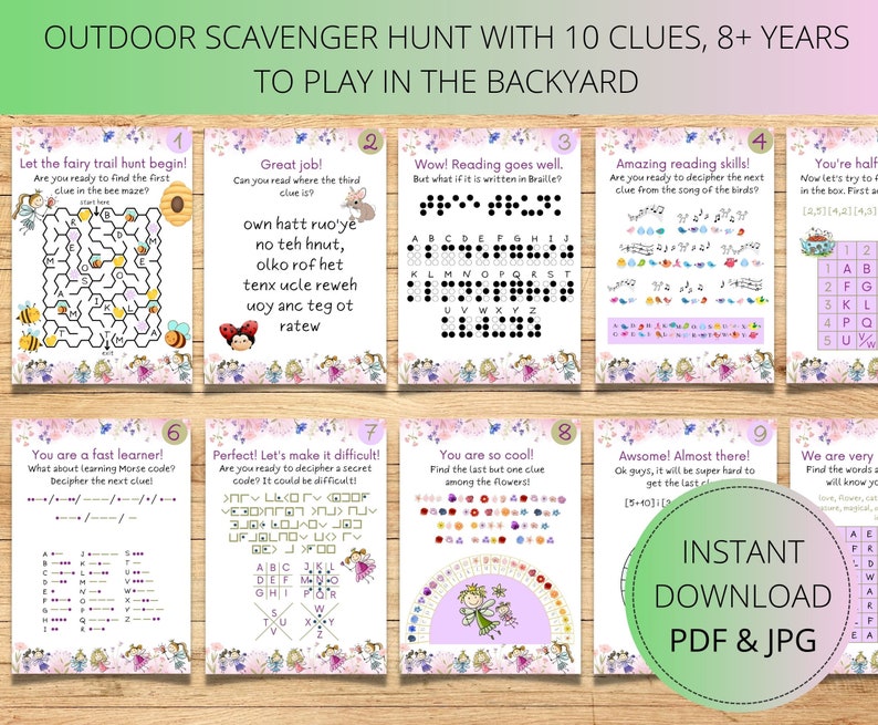 Outdoor Yard Printable Fairy Scavenger Hunt, Instant Download Nature ...