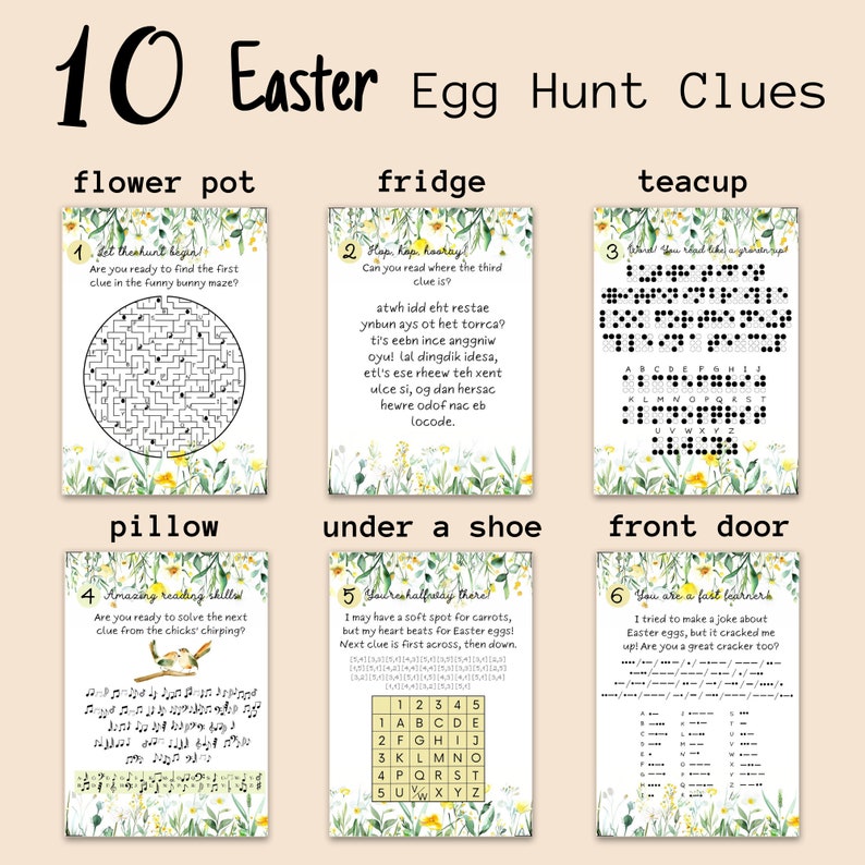 Printable Teen & Adult Indoor Easter Scavenger Hunt, Instant Download ...