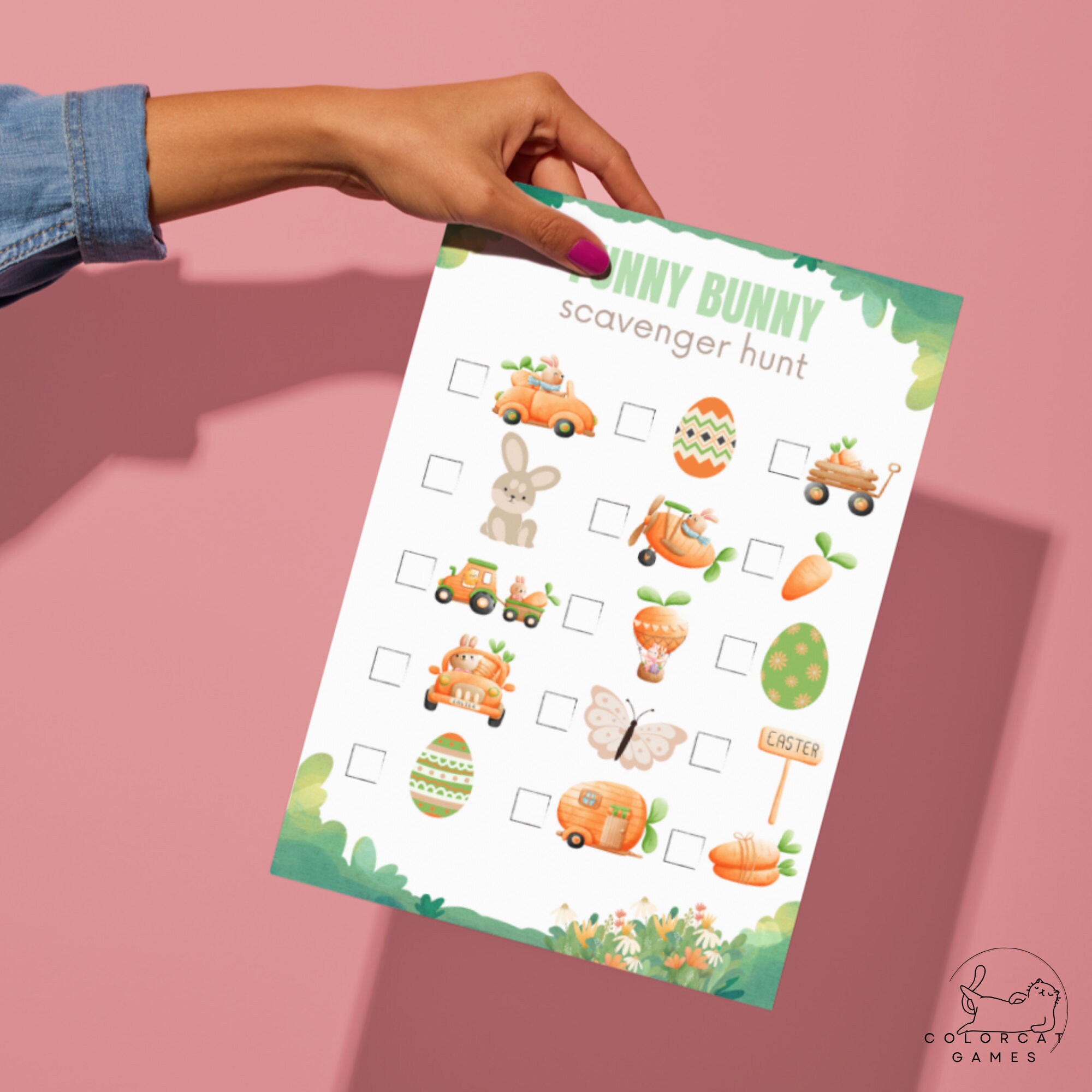 Printable Easter Scavenger Hunt, Instant Download Kids Bunny Hunt Game ...