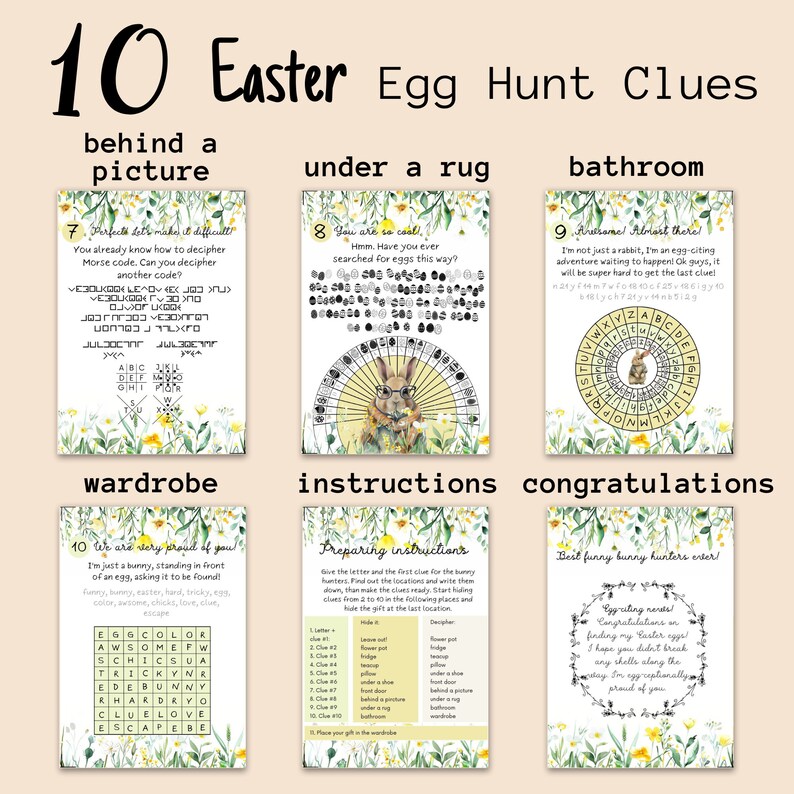 Printable Teen & Adult Indoor Easter Scavenger Hunt, Instant Download ...