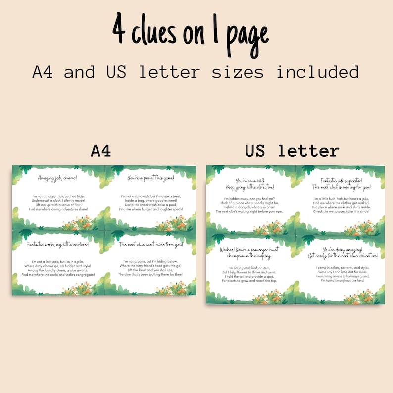 Printable Kids Outdoor 50 Clue Easter Riddle Scavenger Hunt, Instant ...