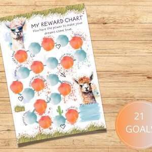 Printable Alpaca Reward Chart, Kids Lama Behavior Core Chart PDF ...
