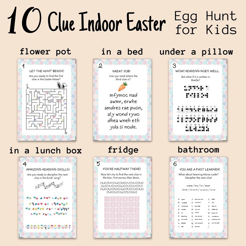 EDITABLE Printable Kids Indoor Easter Egg Hunt Game Bundle, Kids Canva ...