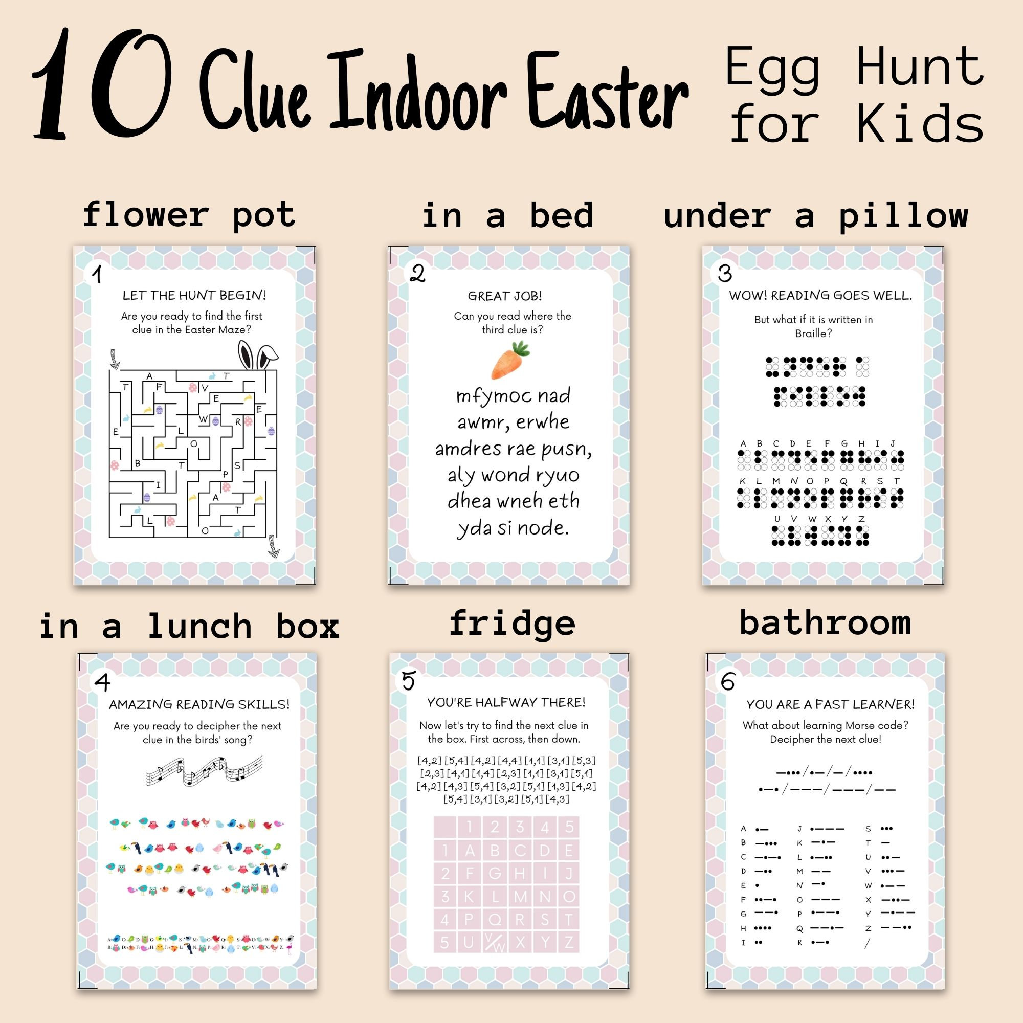 EDITABLE Printable Kids Indoor Easter Egg Hunt Game Bundle, Kids Canva ...