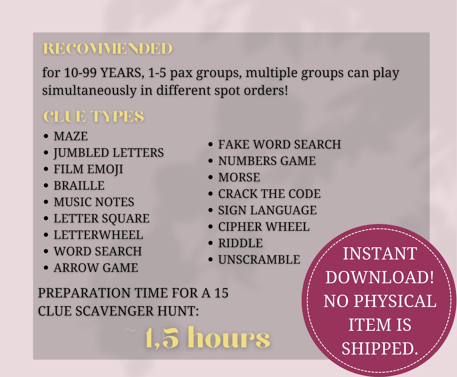 50 Clue Adult Outdoor "the Great Expedition" Scavenger Hunt, Instant ...