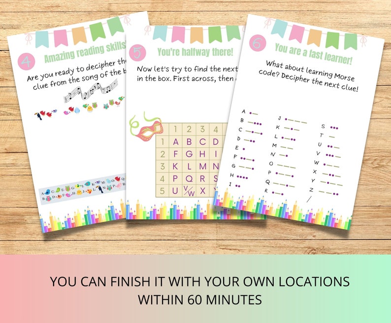 Fully Editable Printable Scavenger Hunt Template, Personalizable Party ...