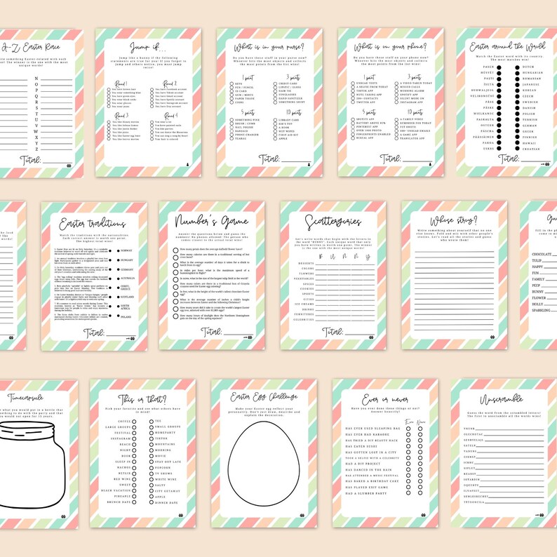 Printable 35 Easter Party Game Bundle, Family Easter Activites, Fun ...