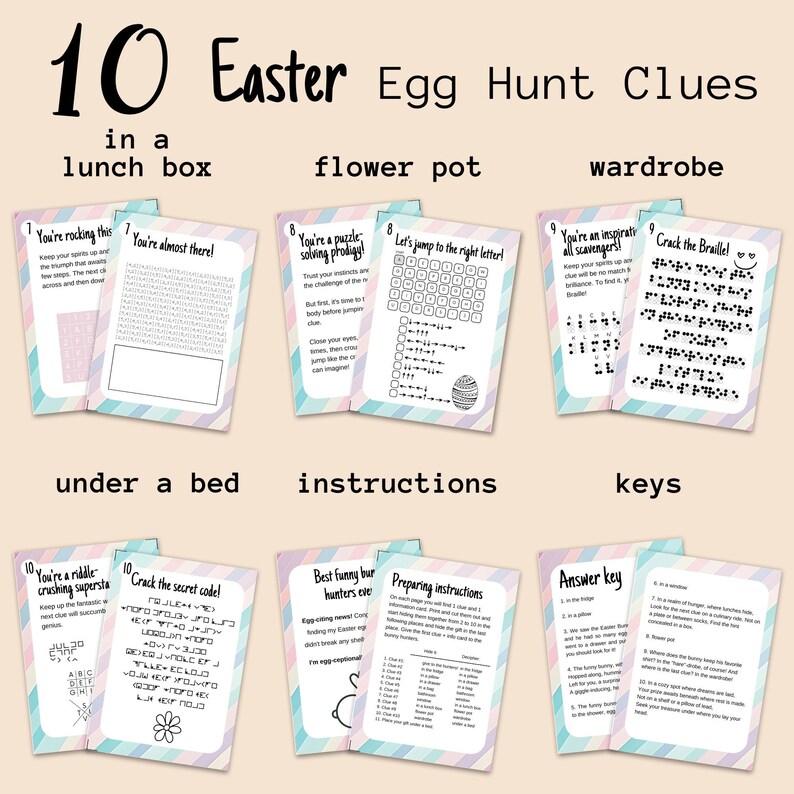 2024 EDITION Editable Printable Teen & Adult Indoor Easter Egg Hunt ...