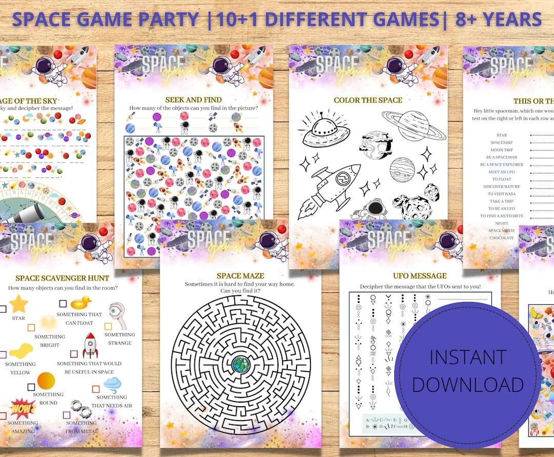 Space Game Party Game 101 Printable Kids Astronaut Game - Etsy