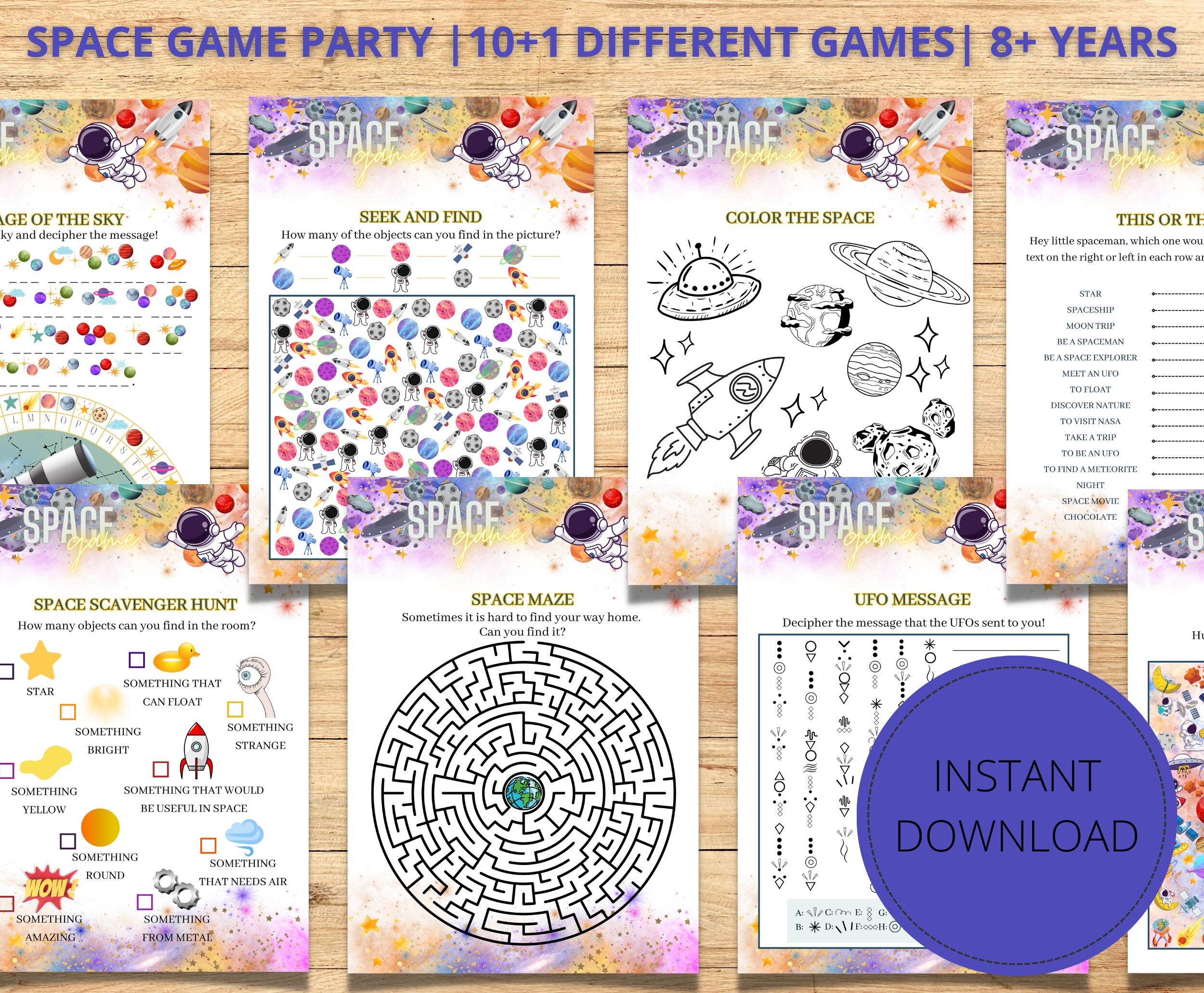 Space Game Party Game, 101 Printable Kids Astronaut Game, Space Party ...
