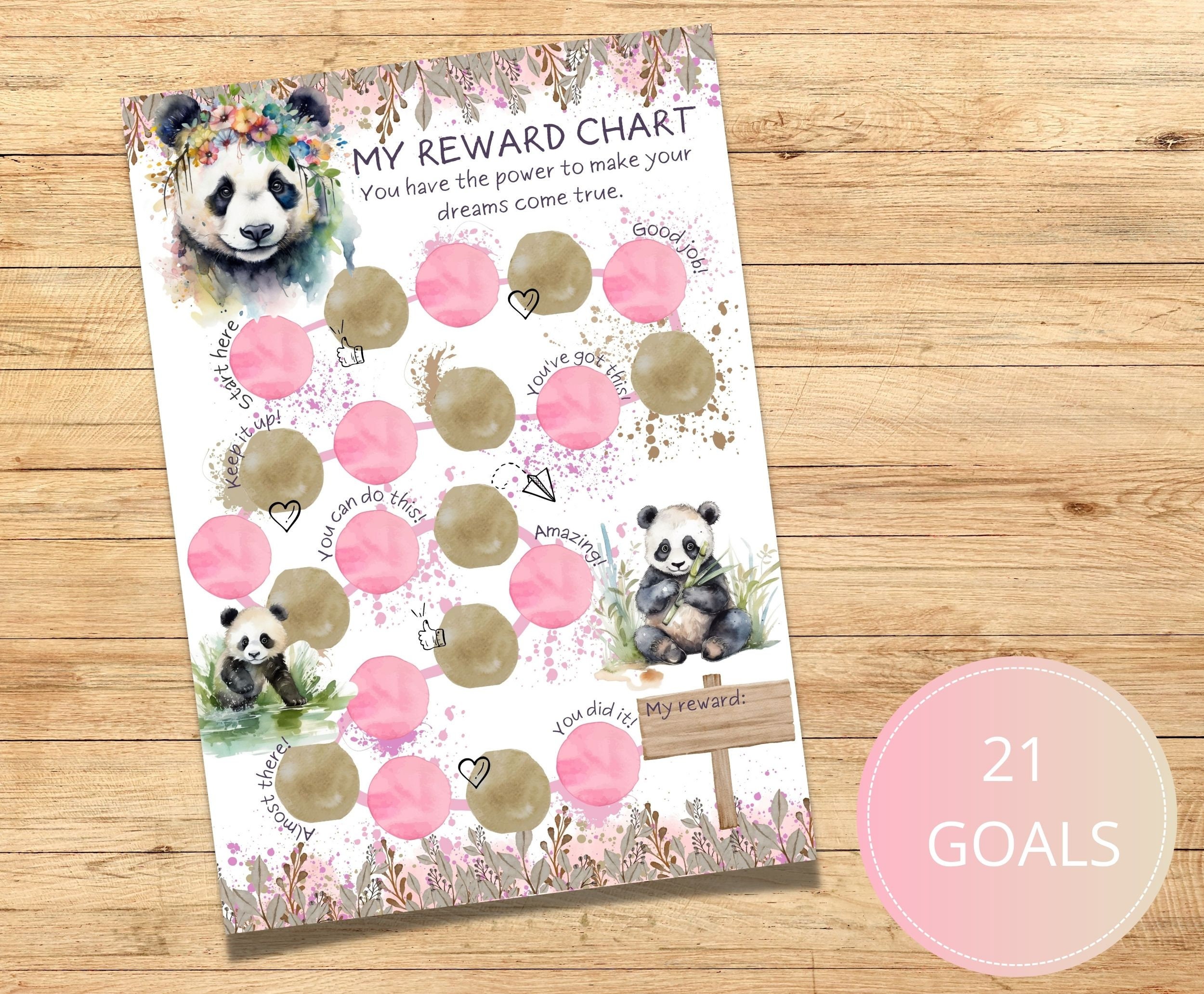 Printable Panda Reward Chart, Kids Behavior Core Chart PDF Instant ...