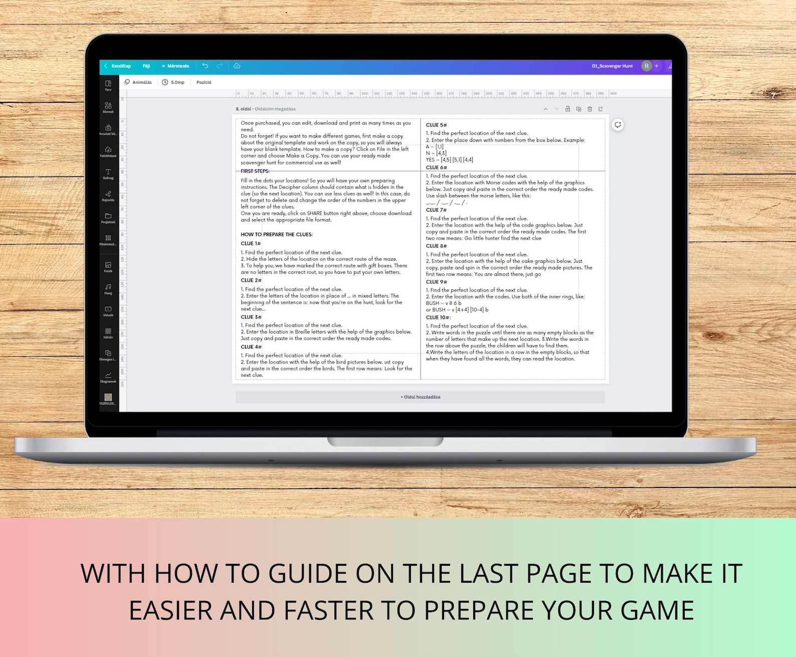 Fully Editable Printable Scavenger Hunt Template, Personalizable Party ...
