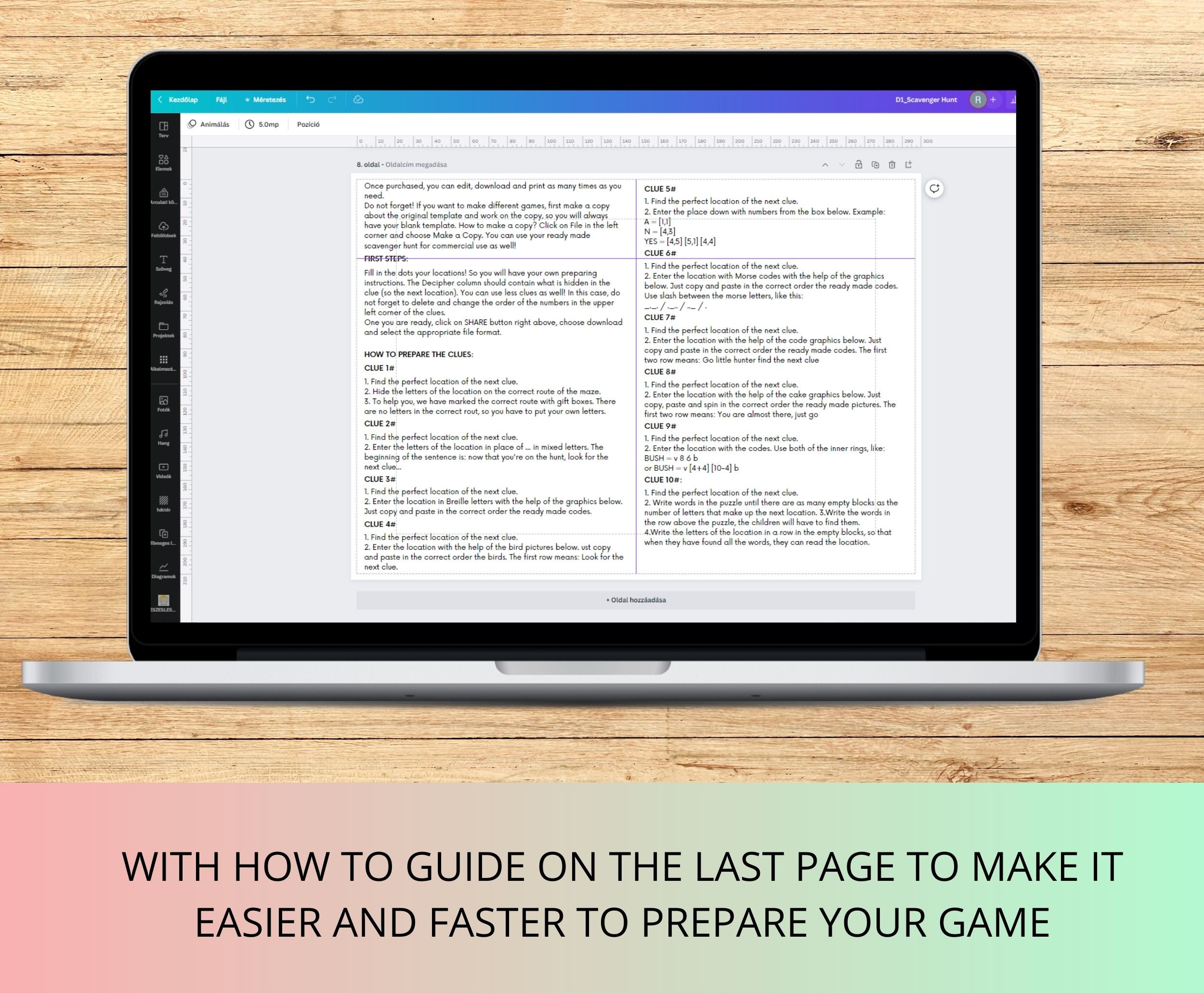Fully Editable Printable Scavenger Hunt Template, Personalizable Party ...