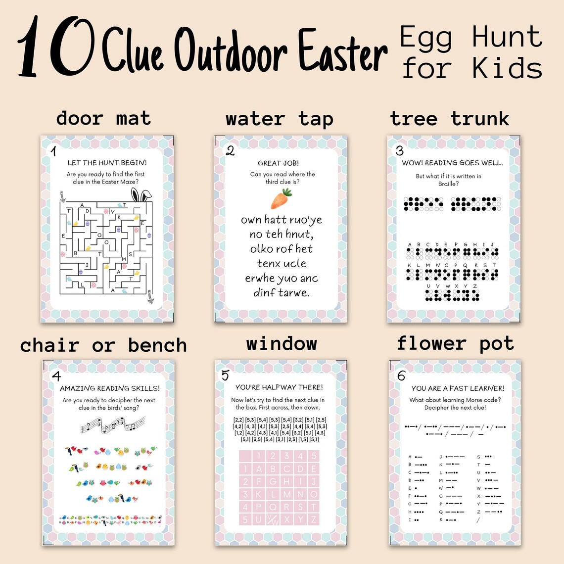 EDITABLE Printable Kids Outdoor Yard Easter Egg Hunt Game Bundle, Kids ...