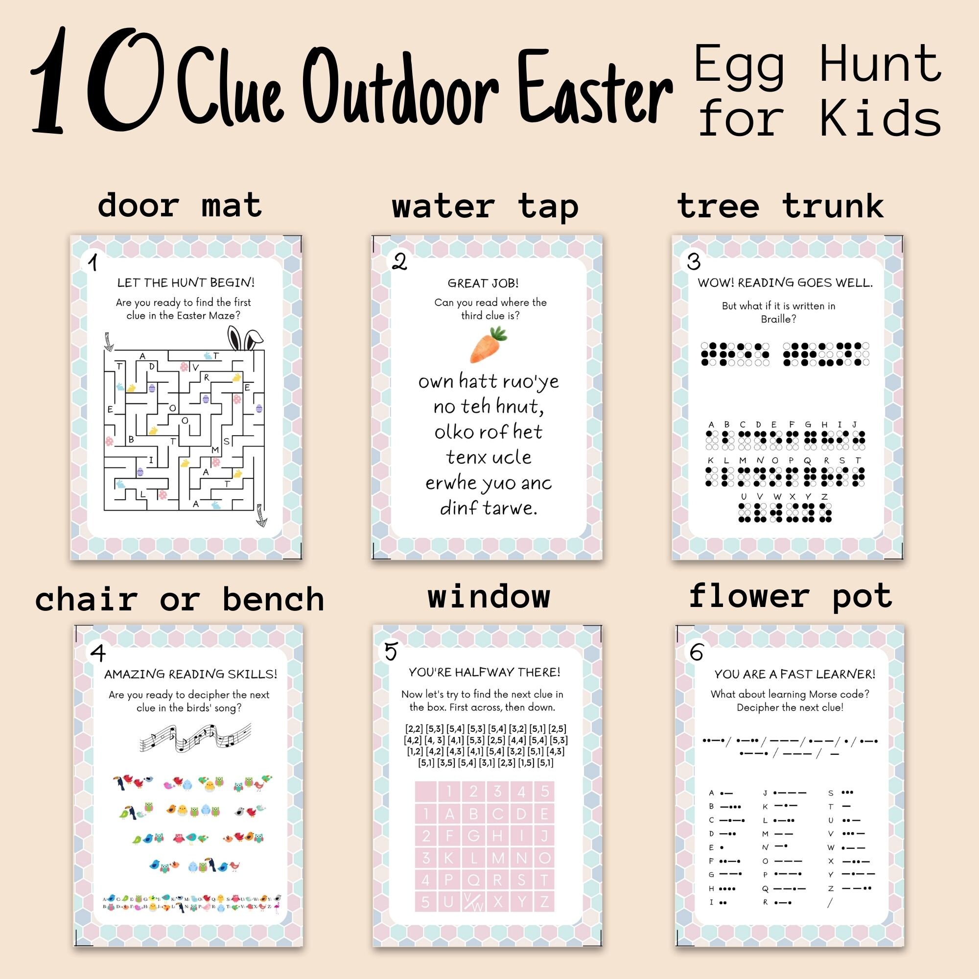 EDITABLE Printable Kids Outdoor Yard Easter Egg Hunt Game Bundle, Kids ...