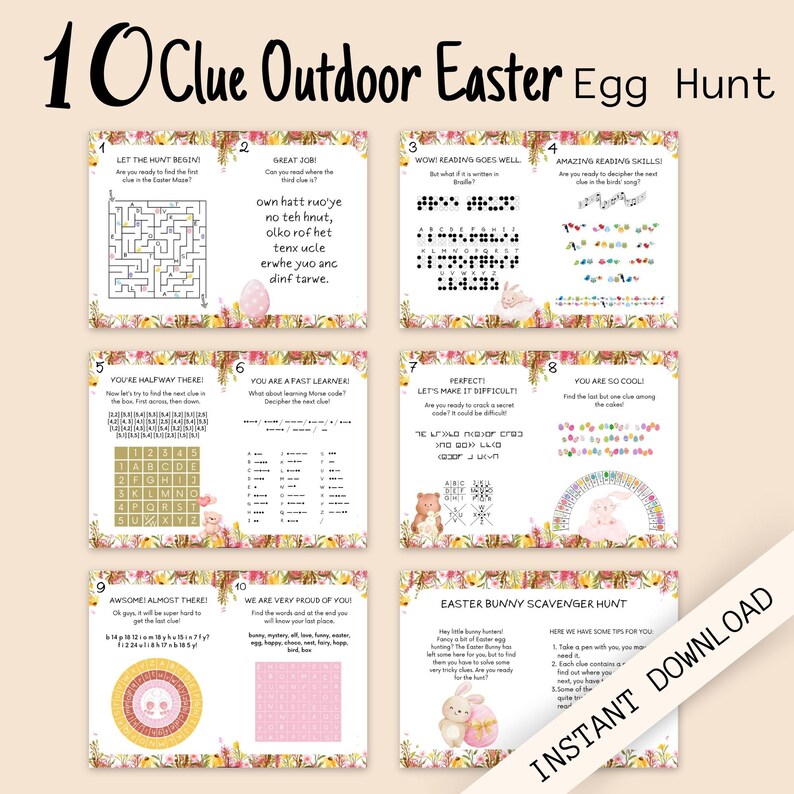 Printable Kids Outdoor Easter Scavenger Hunt, Instant Download Children ...