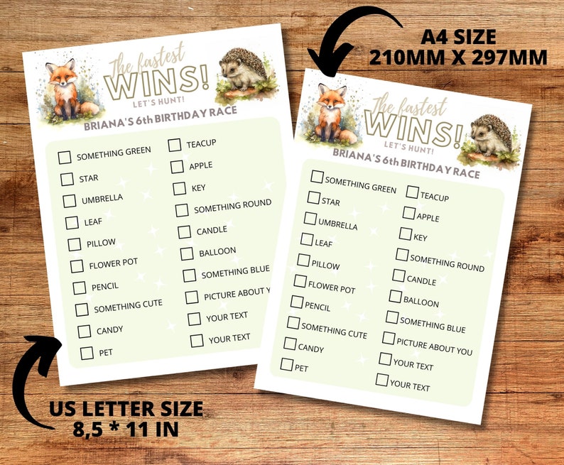 Fully Editable Printable Scavenger Hunt Template - Etsy