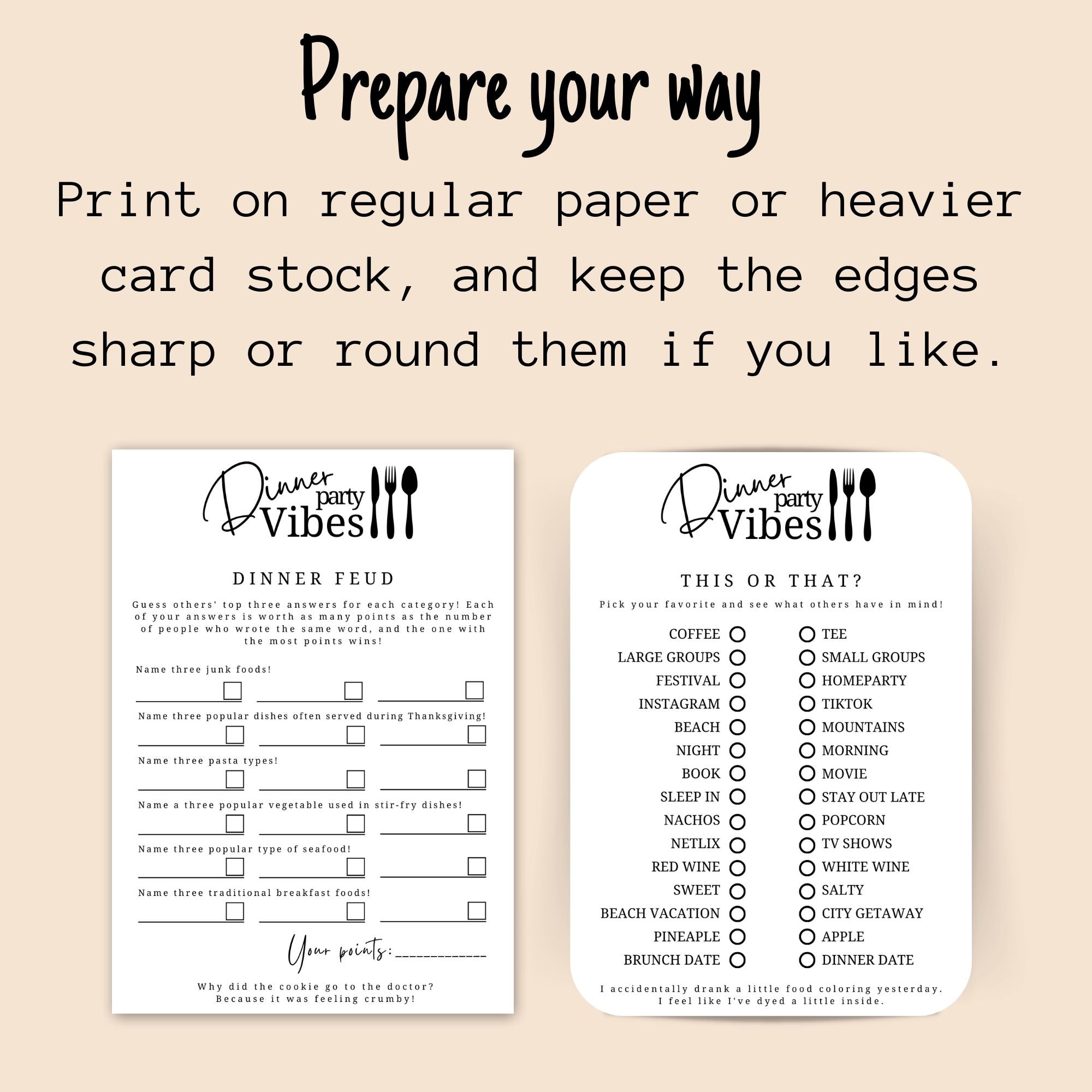 30pc Adult Dinner Party Games Bundle, Printable Family Gaming Bundle ...