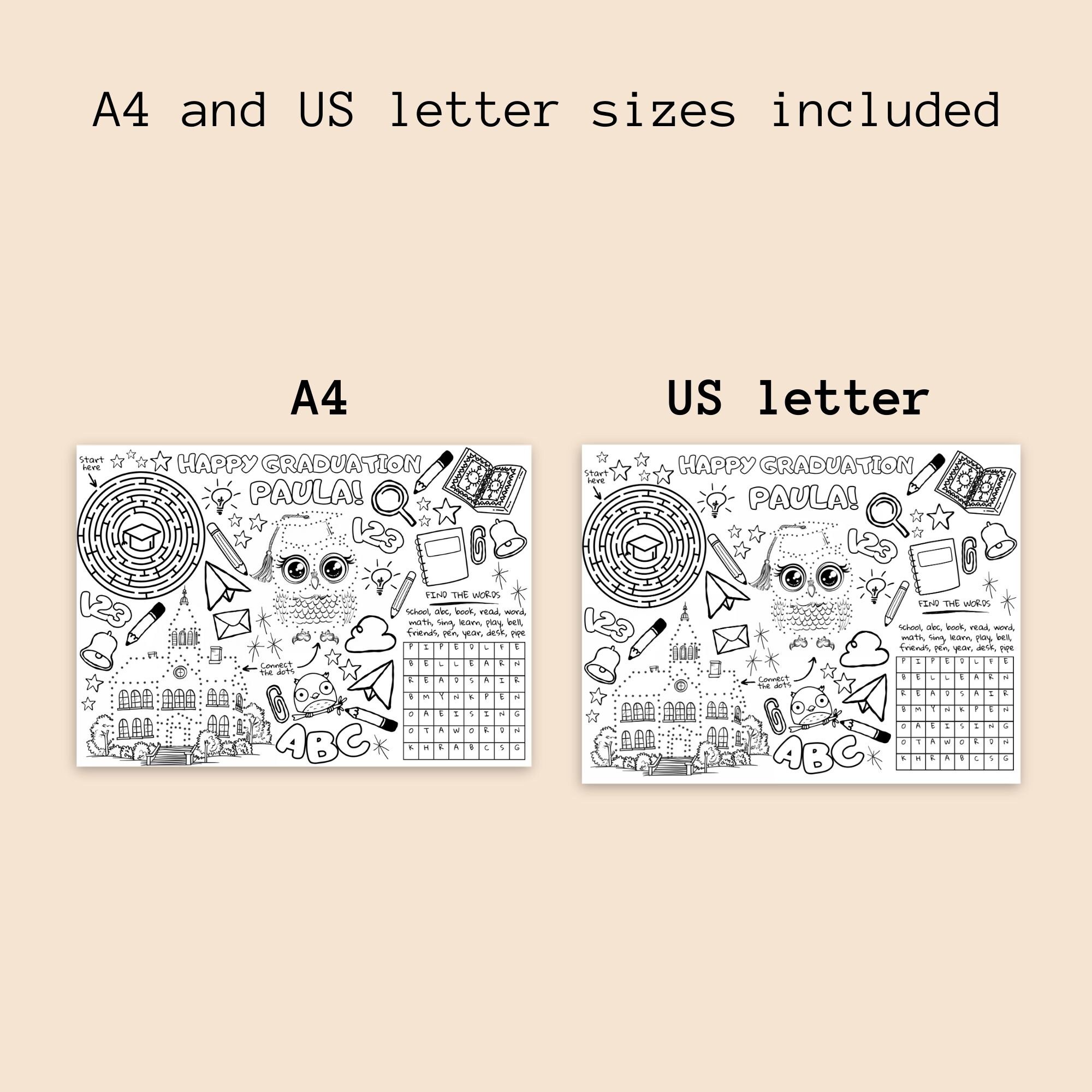 EDITABLE Kids Pre-k School Graduation Party Activity Sheet ...